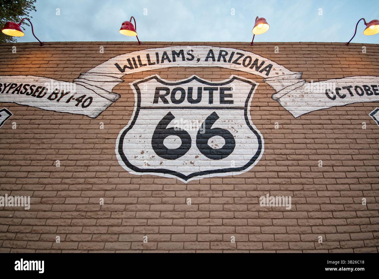 Route 66 mural in Williams, Coconino County, Arizona, USA Stock Photo ...