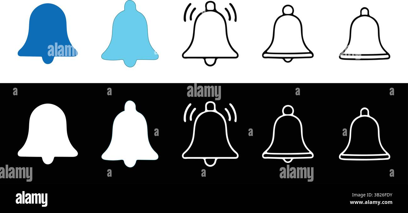 Bell Icon vector isolated on white background. Notification symbol ...