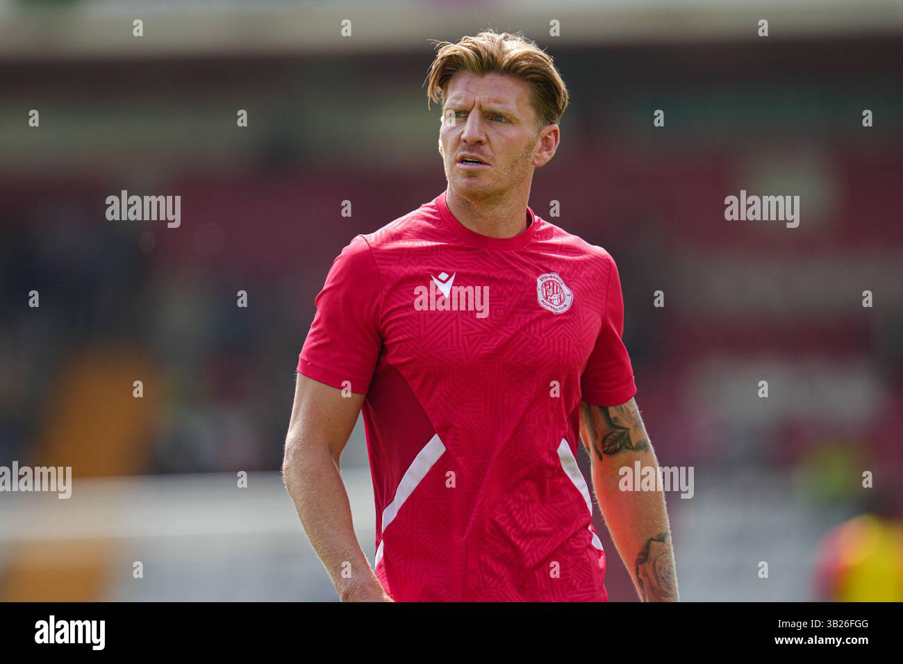 Carl Piergianni of Stevenage ahead of the Sky Bet League 1 match ...
