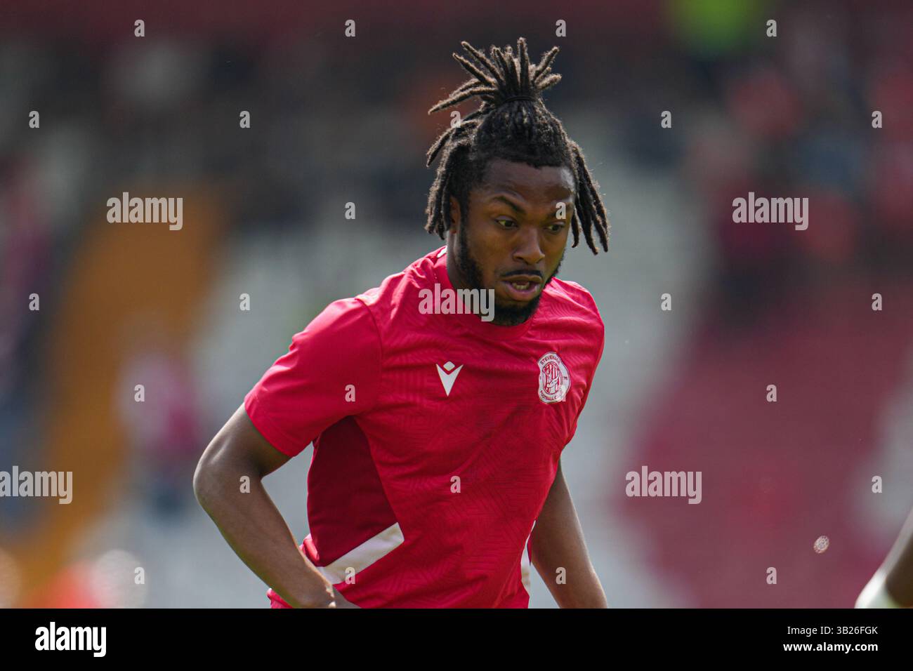 Kyle Edwards of Stevenage ahead of the Sky Bet League 1 match Stevenage ...