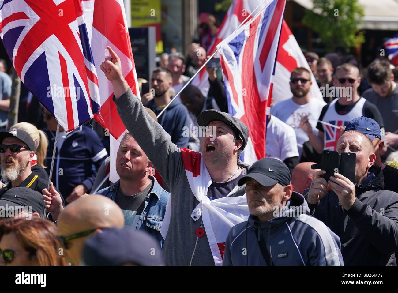 Protesters in Dover during a 'Stop the Boats' protest. Picture date ...