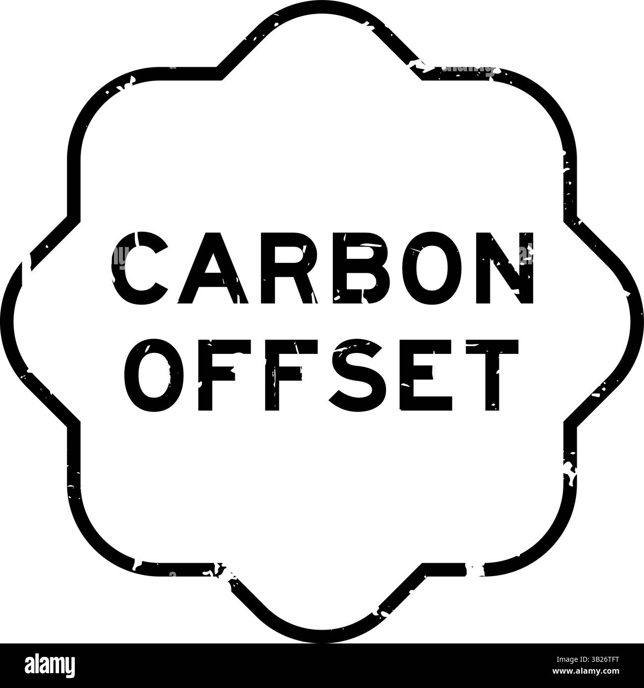 Grunge black carbon offset word square rubber seal stamp on white ...