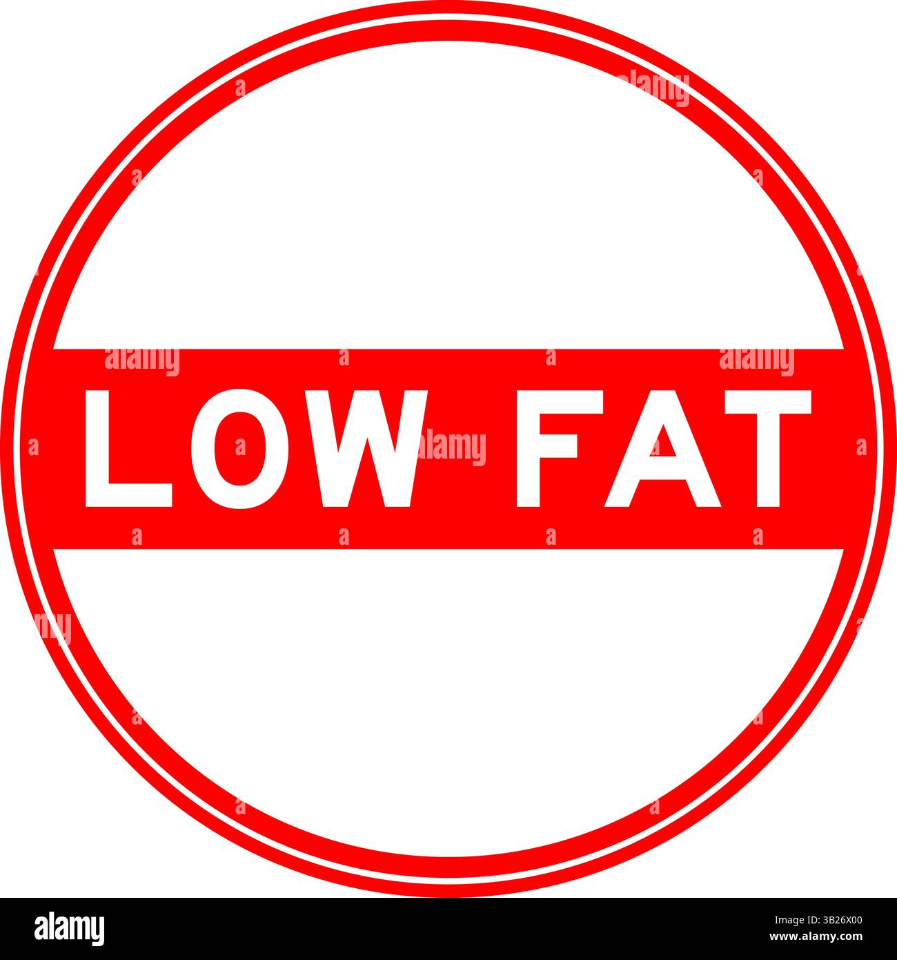 Red color round seal sticker in word low fat on white background Stock ...