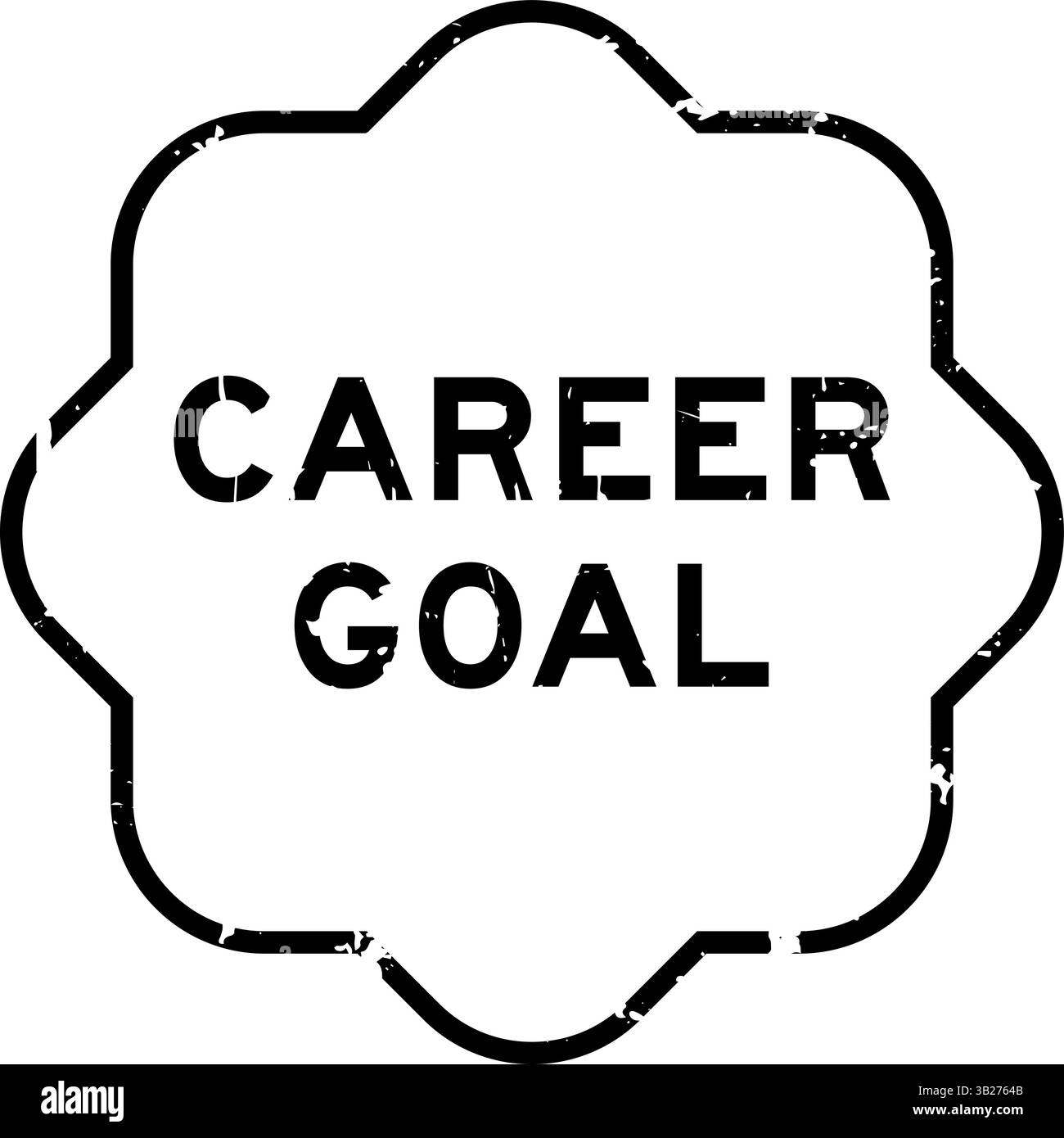 Grunge black career goal word square rubber seal stamp on white ...