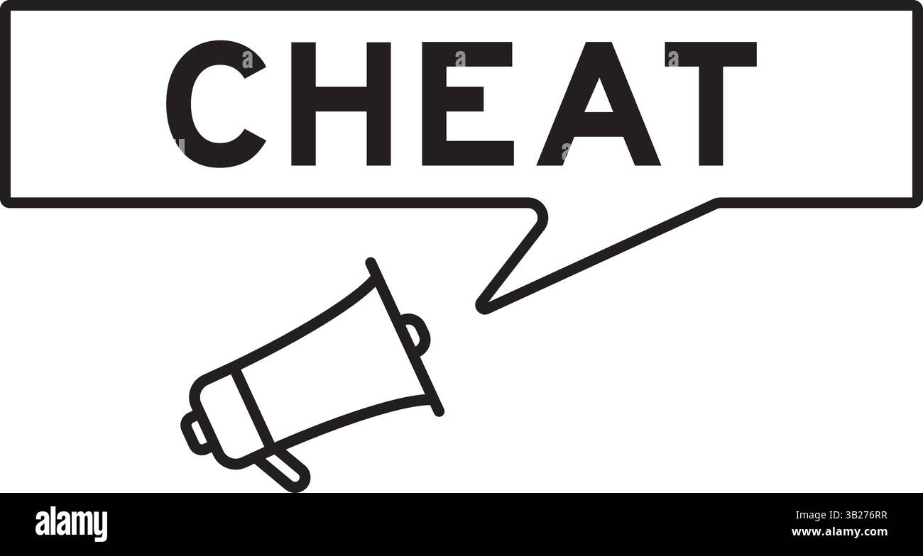 Megaphone icon with speech bubble in word cheat on white background ...
