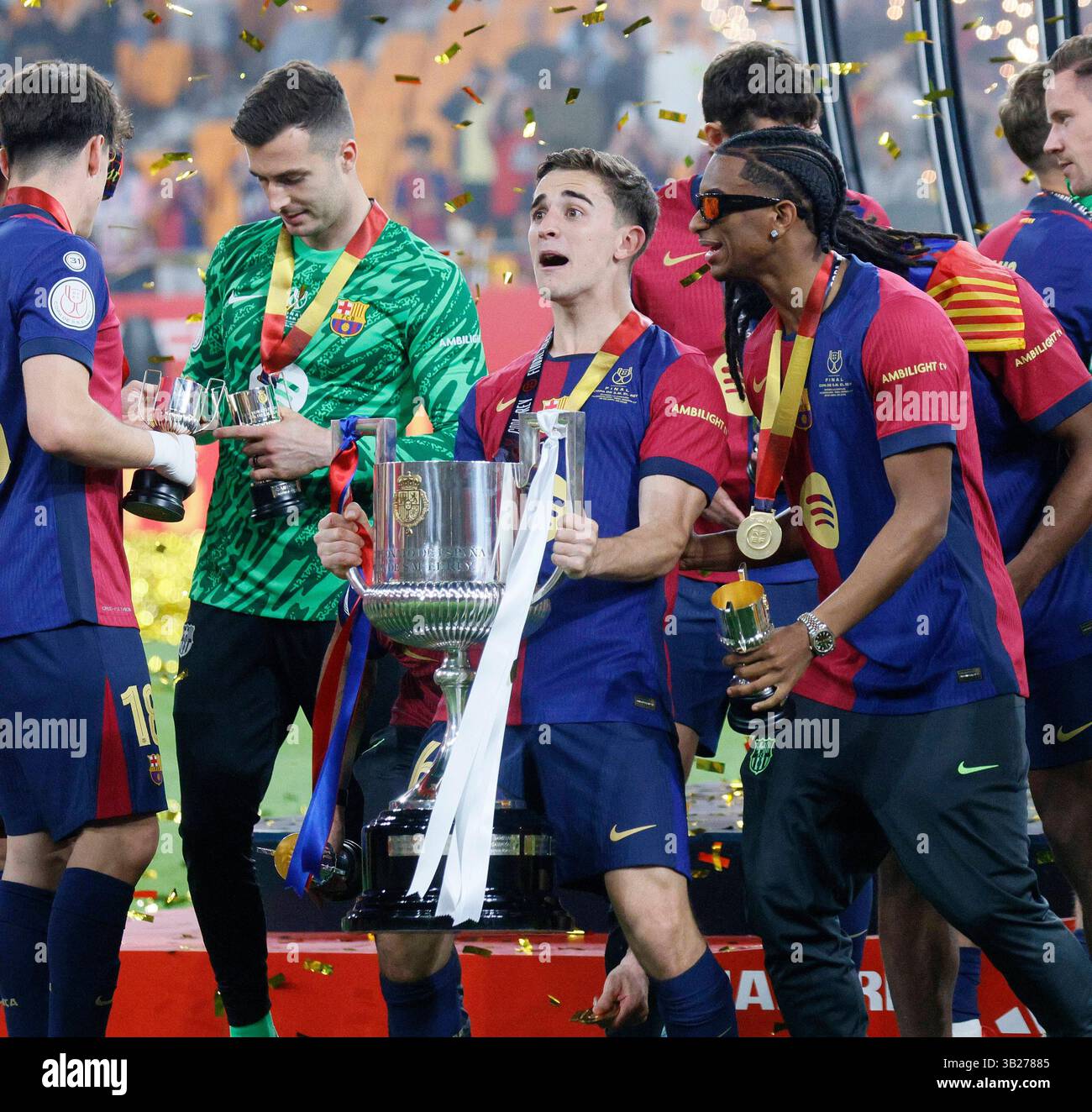 Spanish King Cup (Copa del Rey) final soccer match FC Barcelona vs Real ...