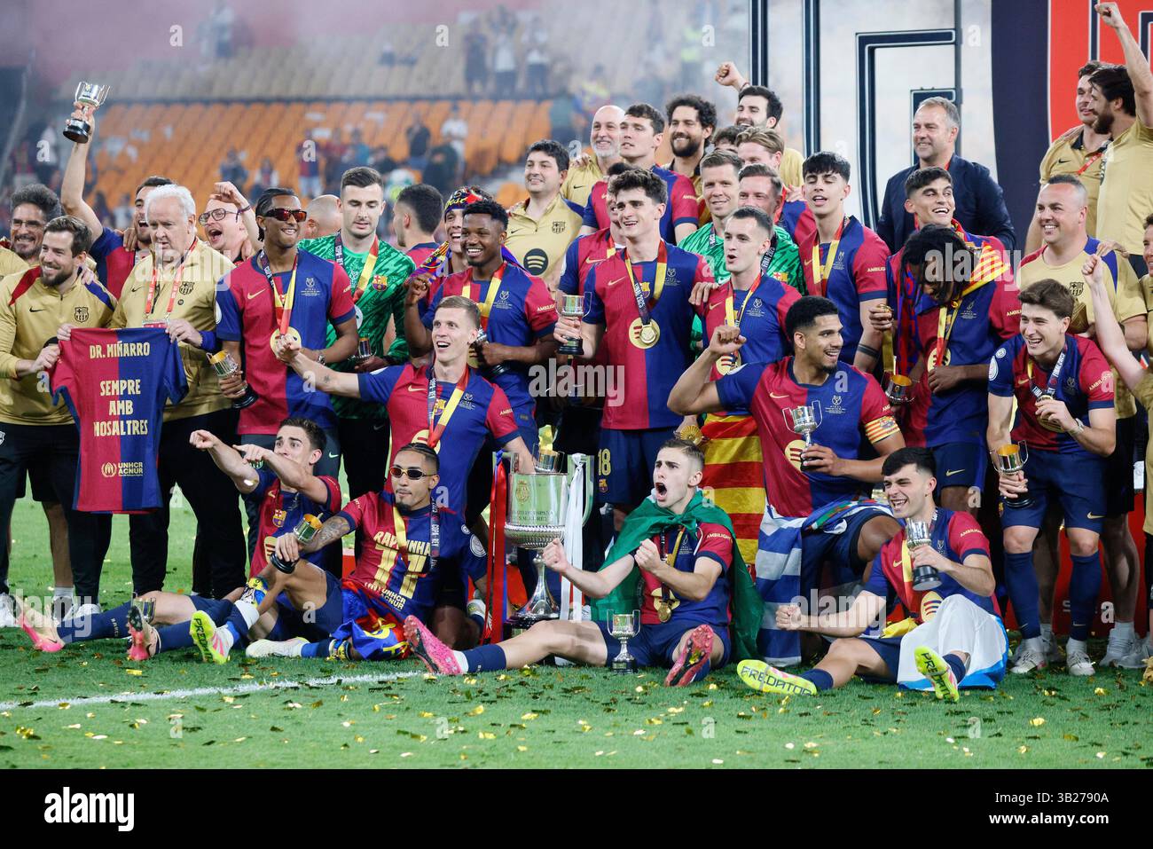 Spanish King Cup (Copa del Rey) final soccer match FC Barcelona vs Real ...