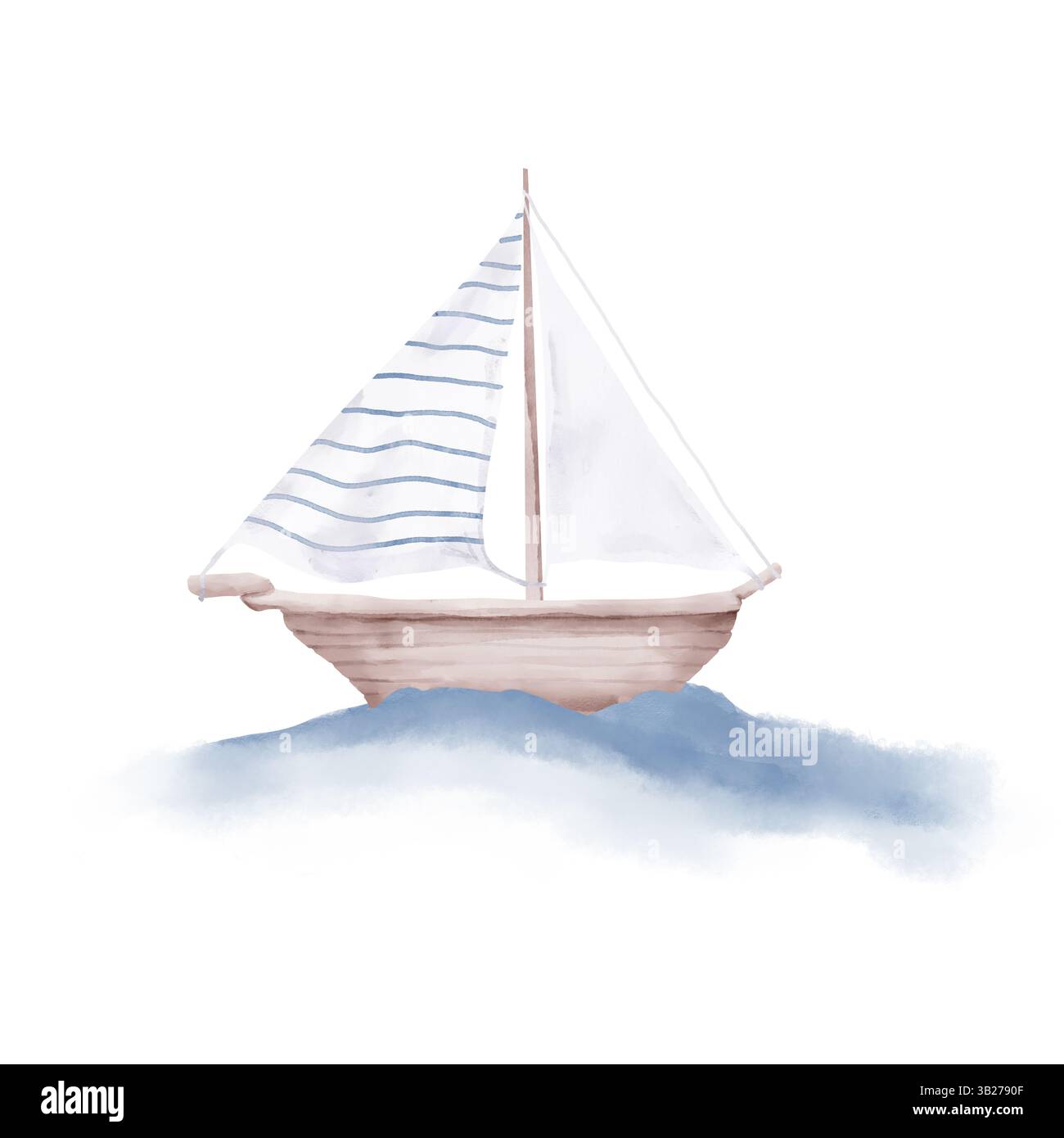 Small sailboat on ocean Cut Out Stock Images & Pictures - Alamy