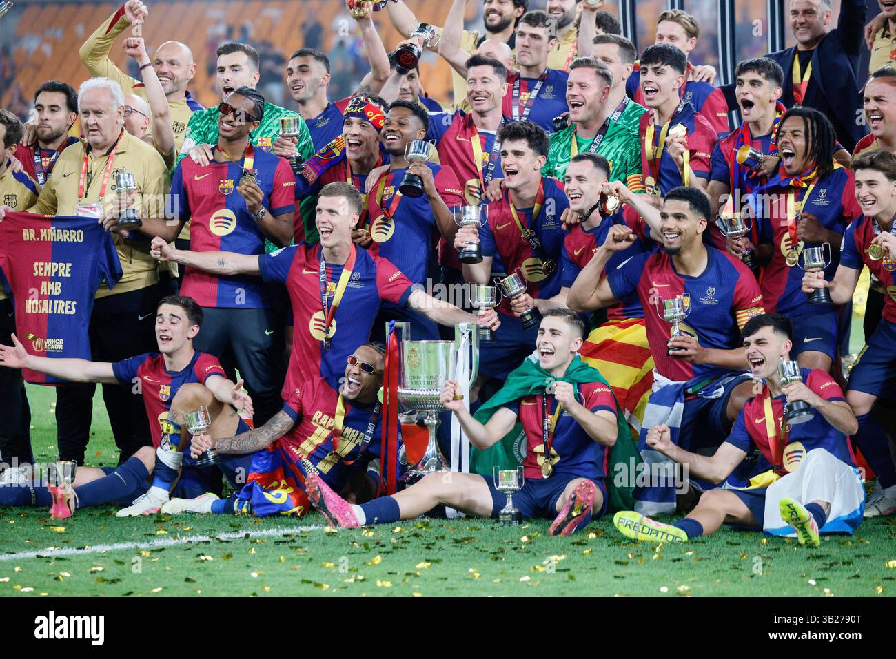 Spanish King Cup (Copa del Rey) final soccer match FC Barcelona vs Real ...