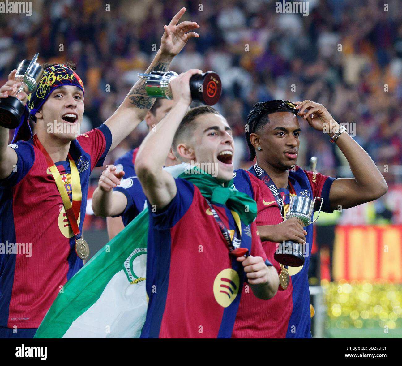 Spanish King Cup (Copa del Rey) final soccer match FC Barcelona vs Real ...