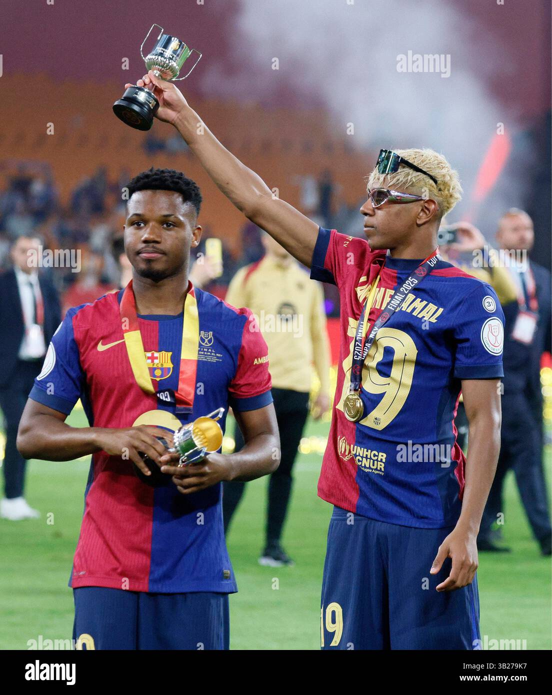 Spanish King Cup (Copa del Rey) final soccer match FC Barcelona vs Real ...