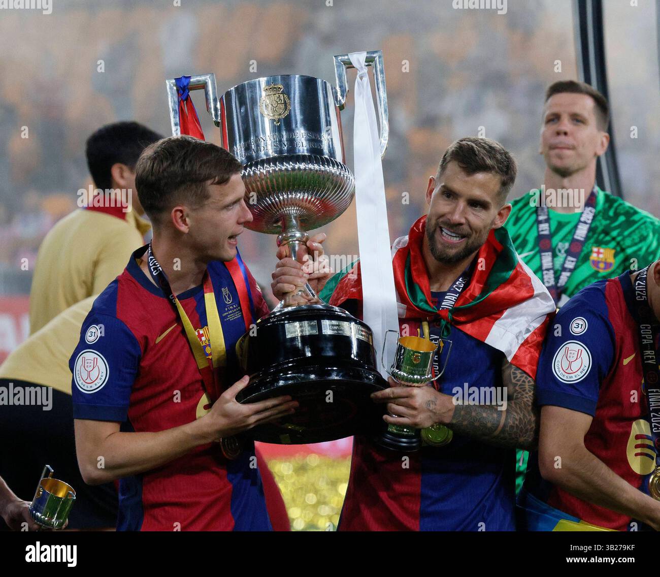 Spanish King Cup (Copa del Rey) final soccer match FC Barcelona vs Real ...