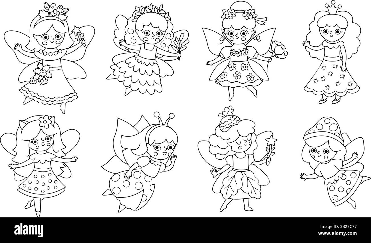 Princess unicorn coloring page Cut Out Stock Images & Pictures - Alamy