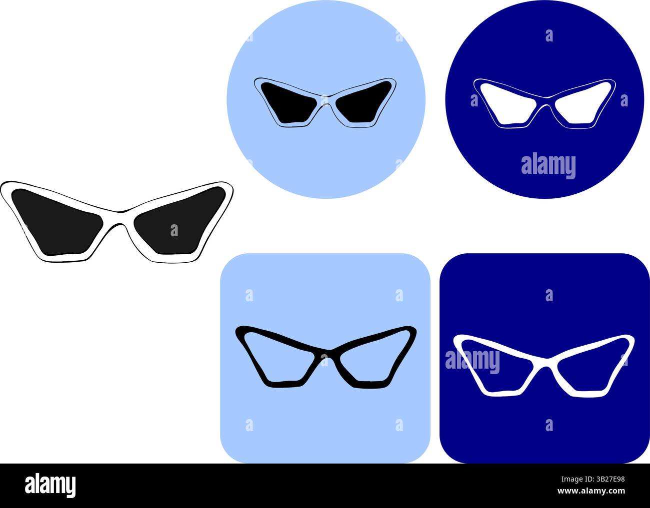 Sun Glasses logo vector design. Graphic line ink illustration. For ...