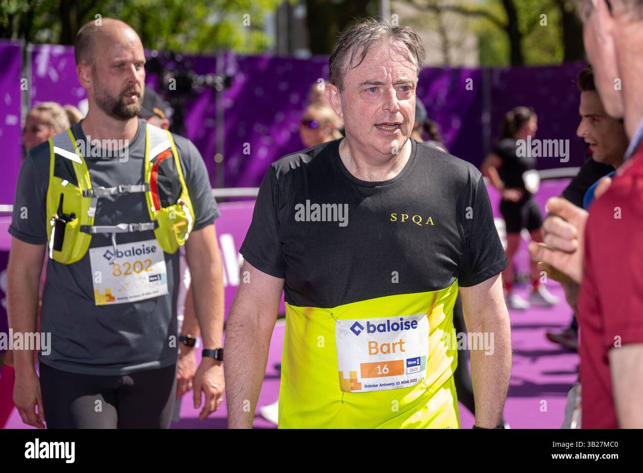 Prime Minister Bart De Wever is pictured after the Antwerp Ten Miles ...