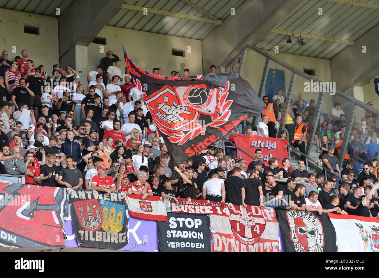 Antwerp's supporters pictured during a soccer match between KRC Genk ...