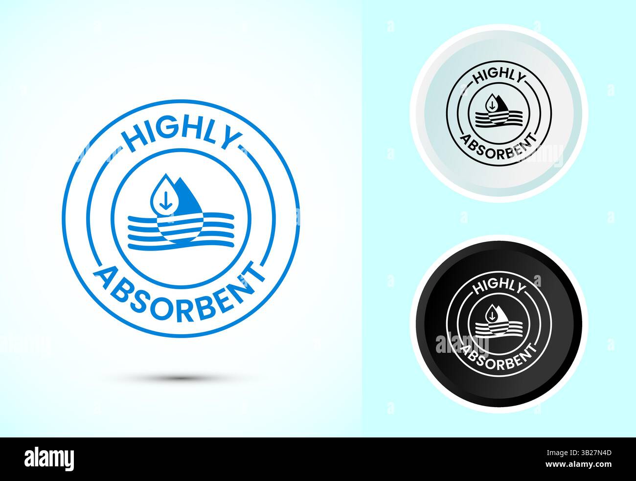 Water absorbent icon design illustration, Water drop absorb sign symbol ...