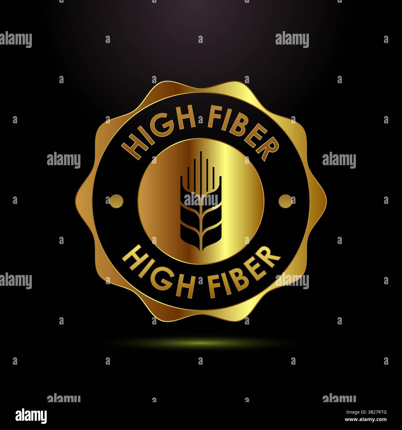 High fiber food icon design illustration. High fiber badge label vector ...