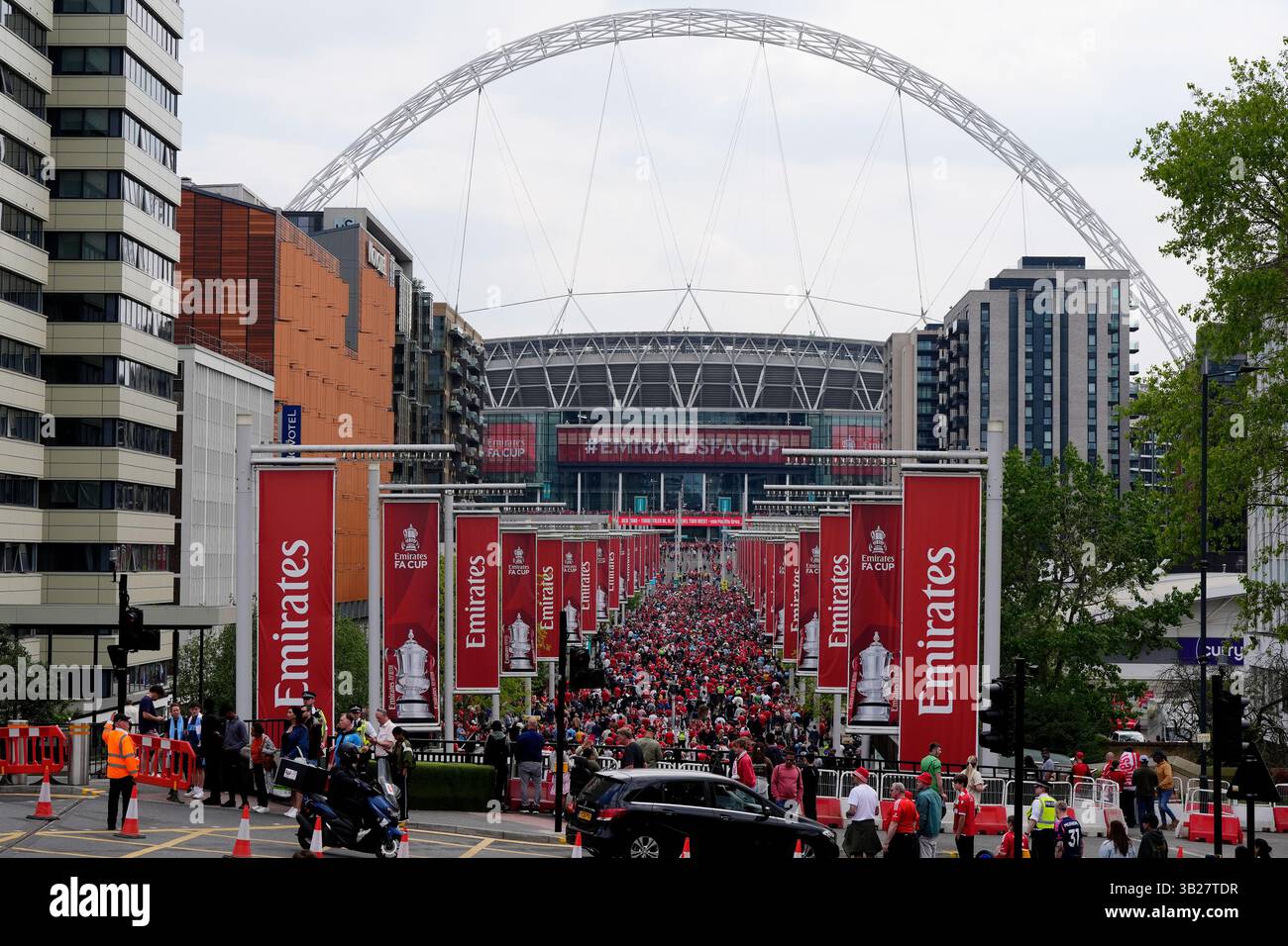 A general view as fans head along Wembley Way ahead of the Emirates FA ...