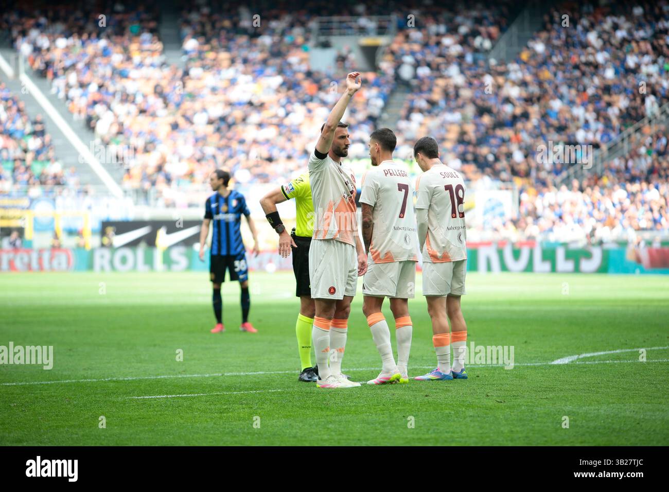 Turin, Italy. 27th Apr, 2025. Bryan Cristante of AS Roma during the ...