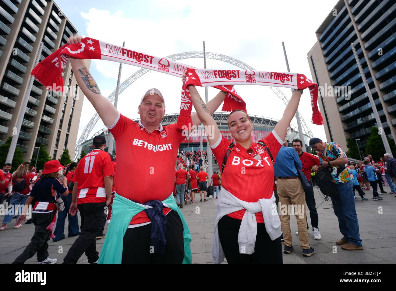Nottingham Forest supporters on Wembley Way before the Emirates FA Cup ...