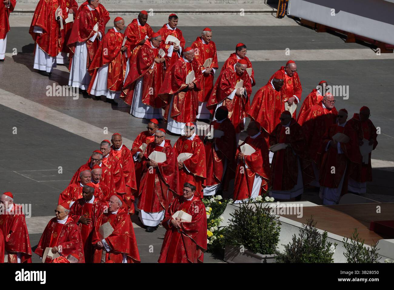 Vatican City, April 26, 2025: Cardinals enter the square for the ...