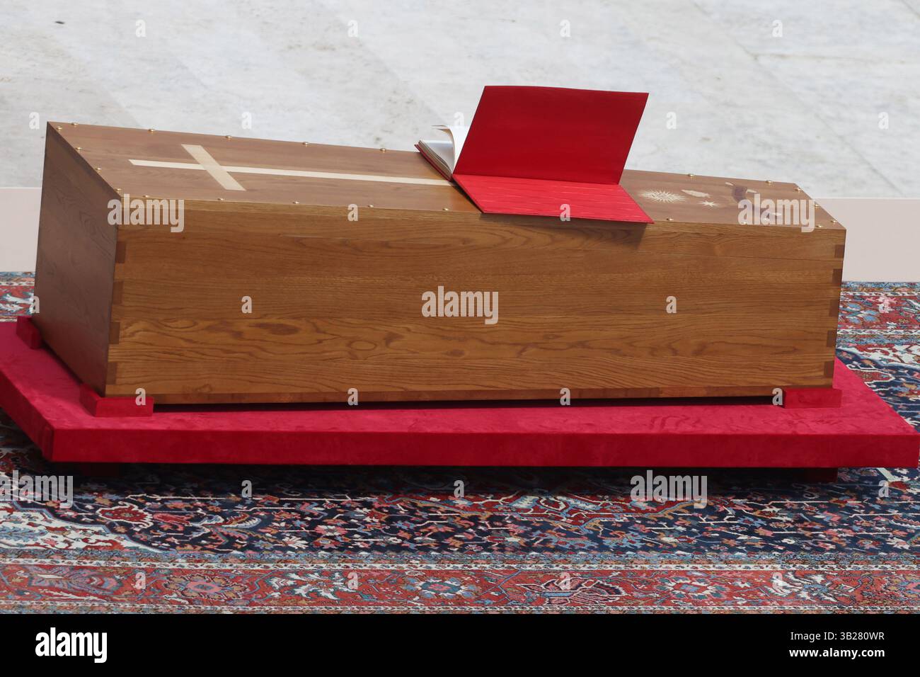 Vatican City, April 26, 2025: Cardinal Giovanni Battista Re imparts the ...