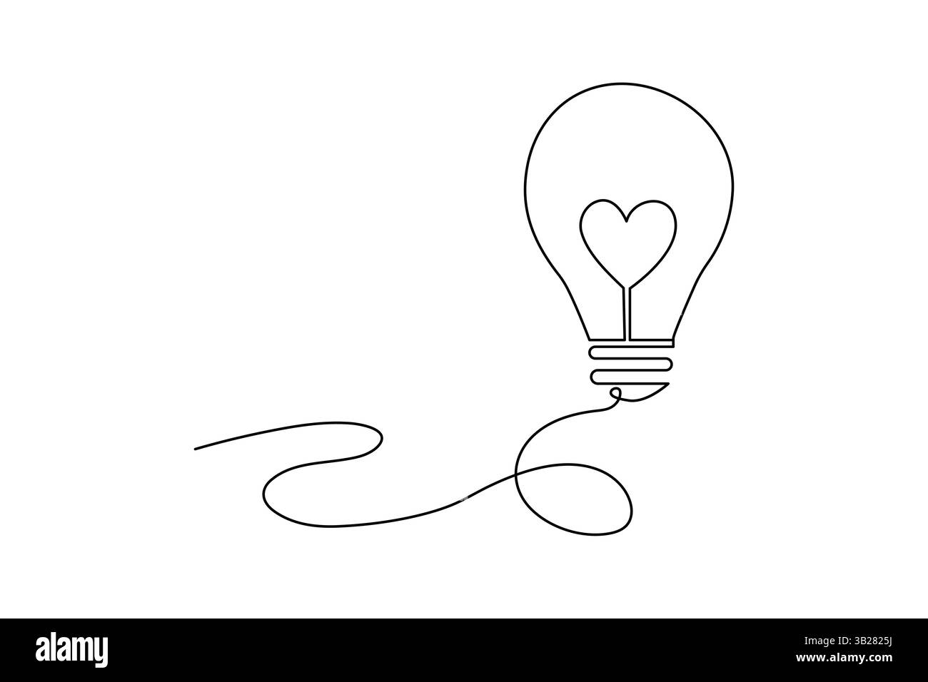 Light bulb continuous one line drawing of bulb minimalist outline ...