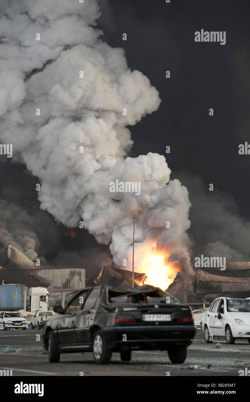 A smoke rises in the air, Sunday, April 27, 2025, after a massive ...