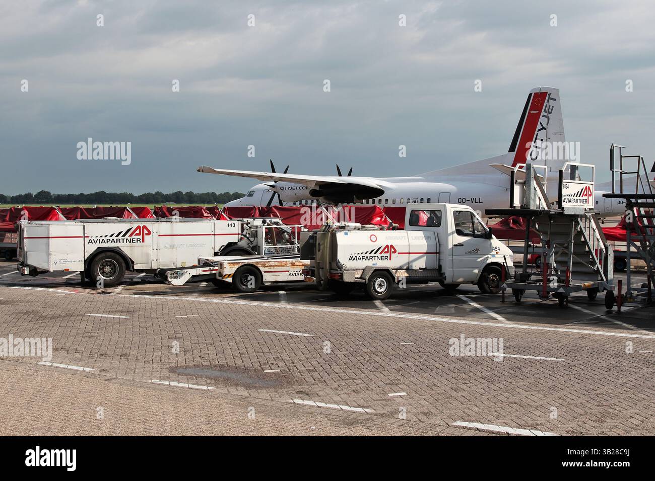 Aviapartner ground service equipment at Rotterdam The Hague Airport ...