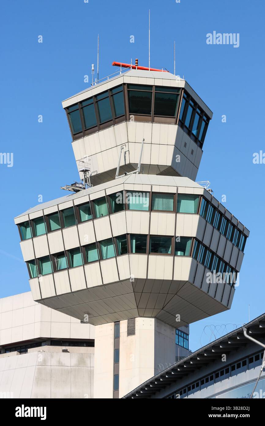 Berlin-Tegel airport air traffic control tower Stock Photo - Alamy