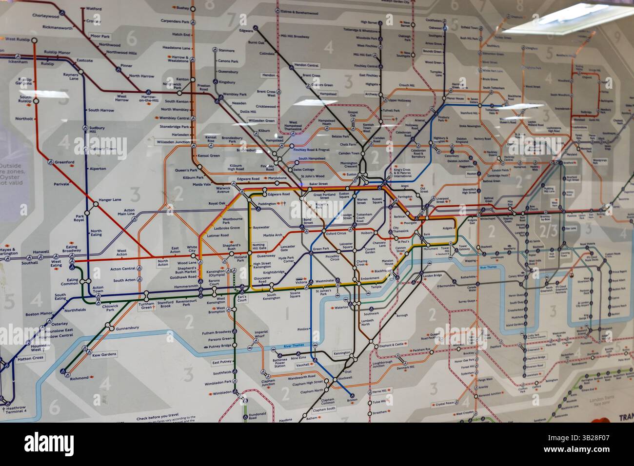 Detailed London Underground Map Showing All Tube Lines and Stations ...