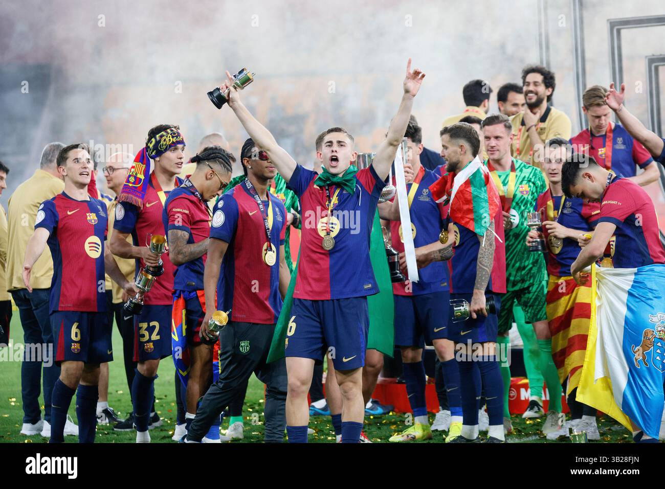 Spanish King Cup (Copa del Rey) final soccer match FC Barcelona vs Real ...