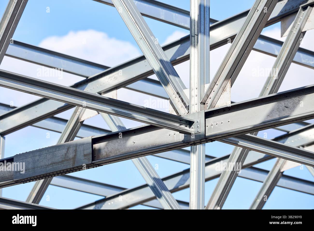 Metal construction textured pattern. Urban geometrical interlacing of ...