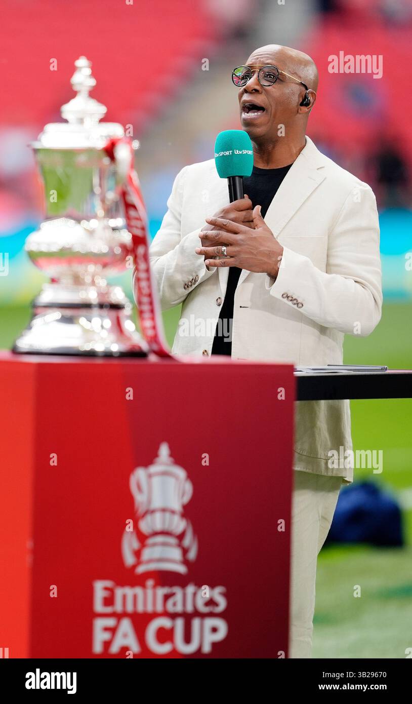 Pundit and former footballer Ian Wright ahead of the Emirates FA Cup ...