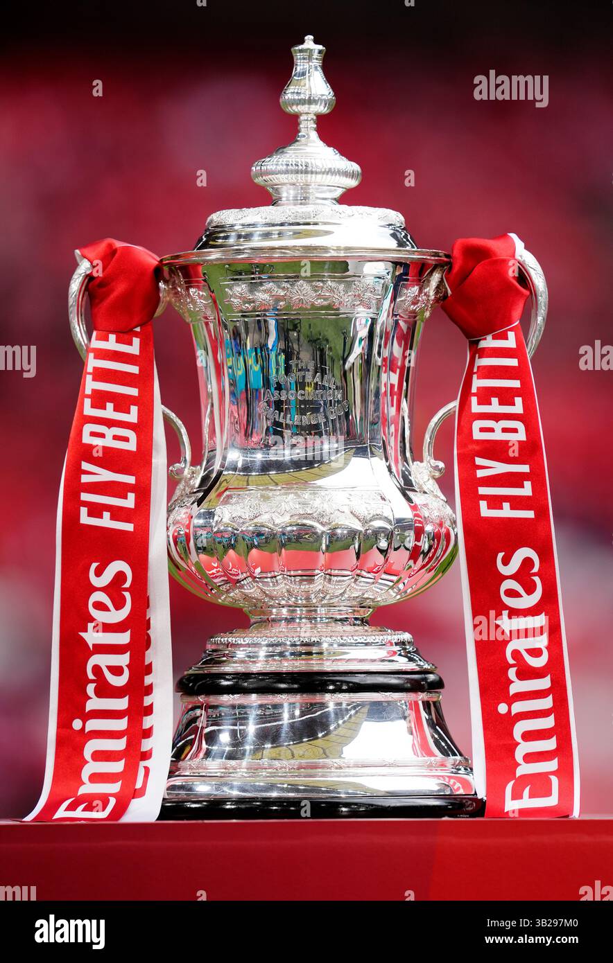 The Emirates FA Cup trophy ahead of the Emirates FA Cup Semi Final ...
