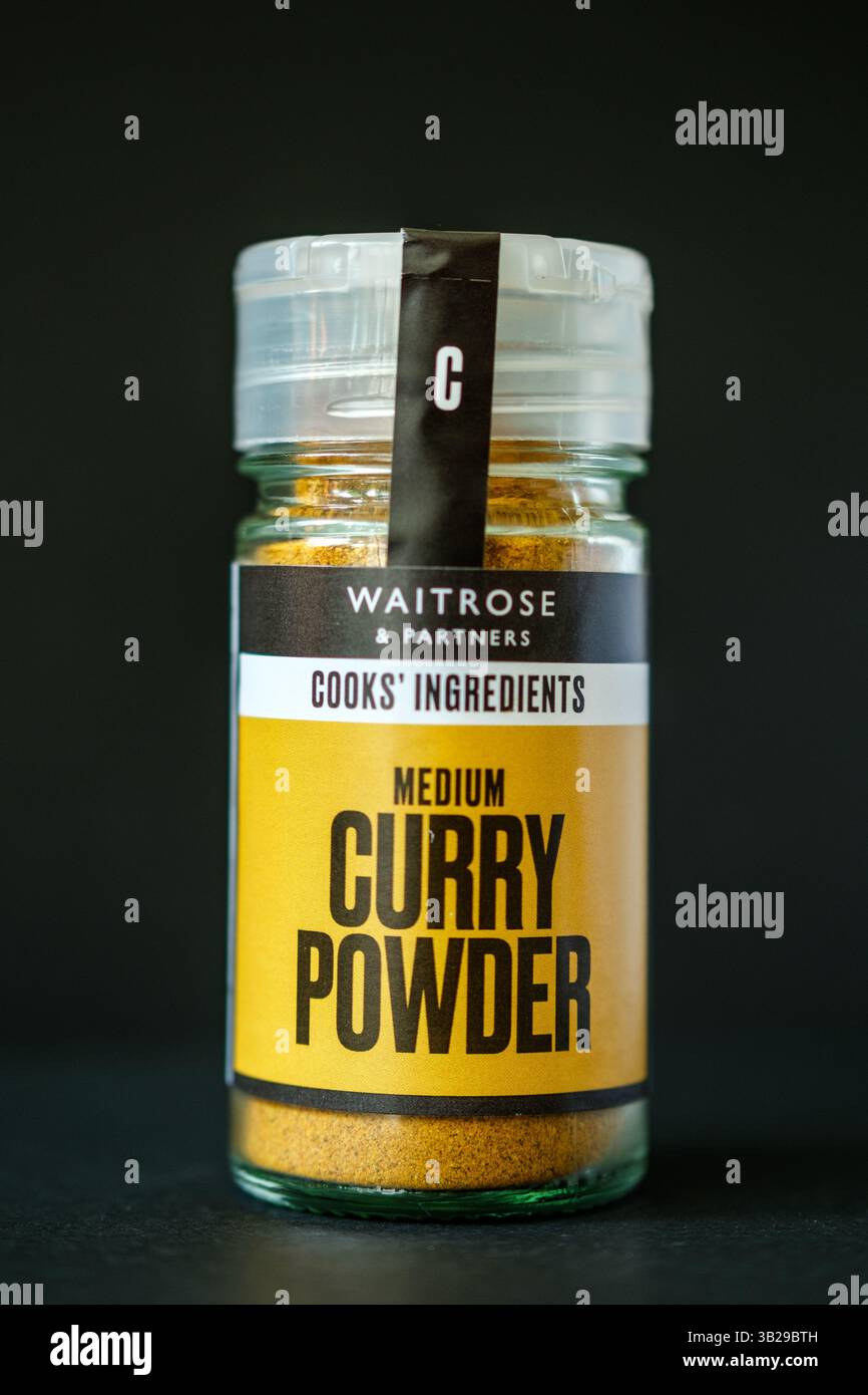 London UK, April 27 2025, Jar Waitrose Medium Spict Curry Powder Stock ...