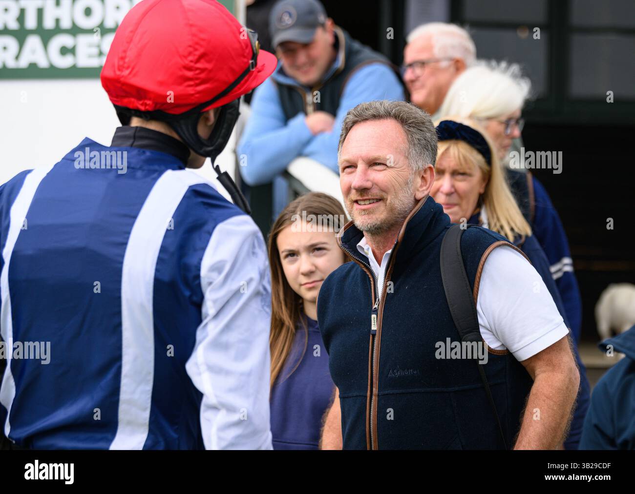 Saturday 26 April 2025. Christian Horner speaks to his jockey Jack ...