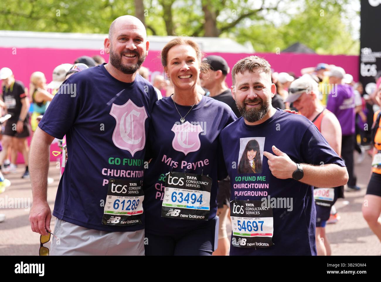 (left to right) Gareth Caunce, Jinnie Payne and Filipe Barata running ...