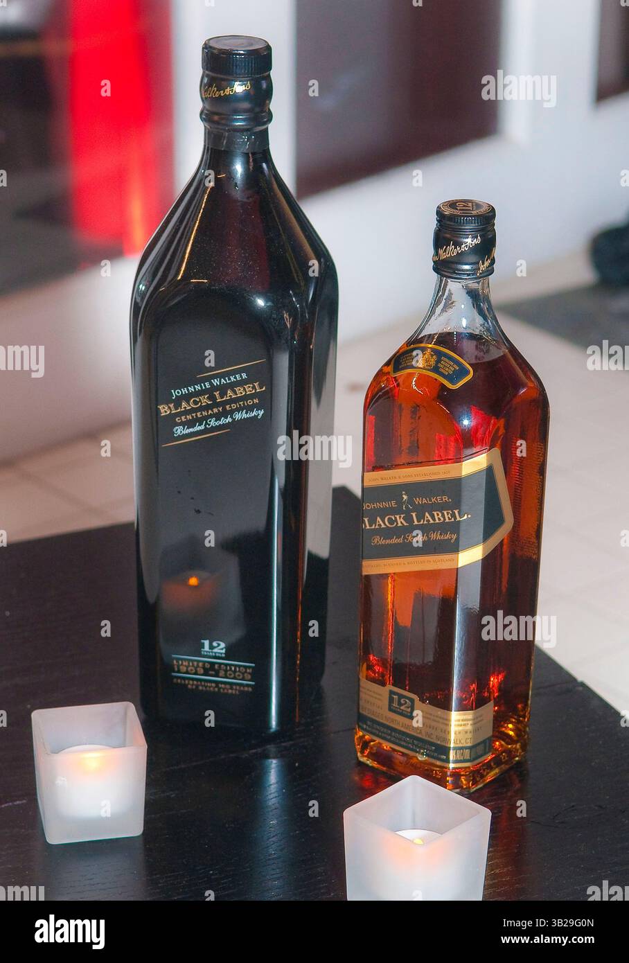 Bottles of Johnnie Walker Black Label at a party to celebrate the 100th ...