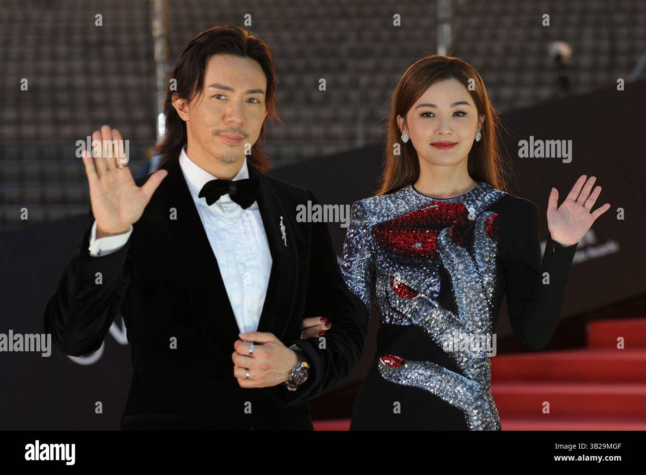 Louis Cheung, left and Charlene Choi attend the 43rd Hong Kong Film Awards at the Hong Kong ...