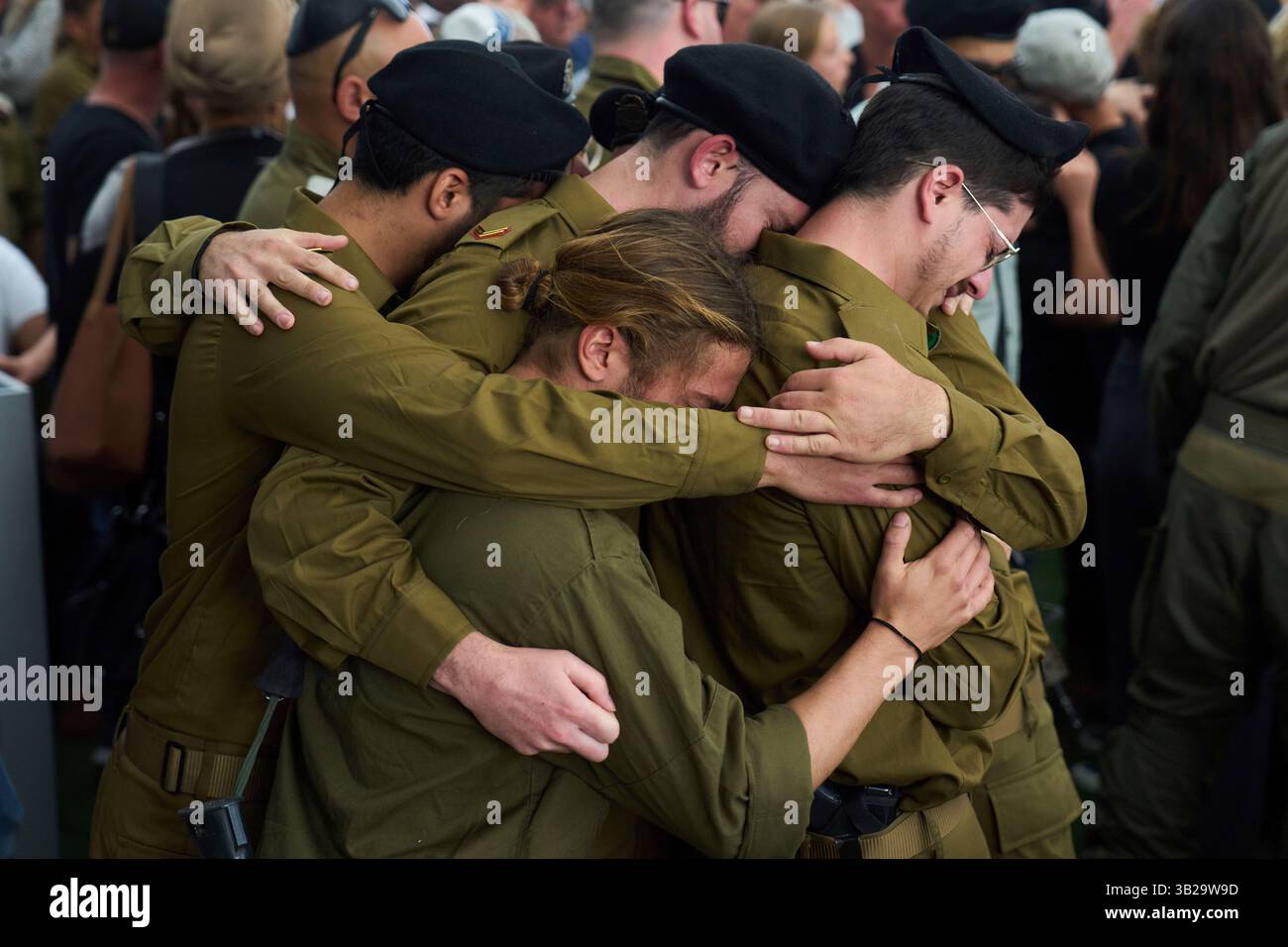 Israeli soldiers mourn reservist Master sergeant Asaf Cafri, 26, who ...