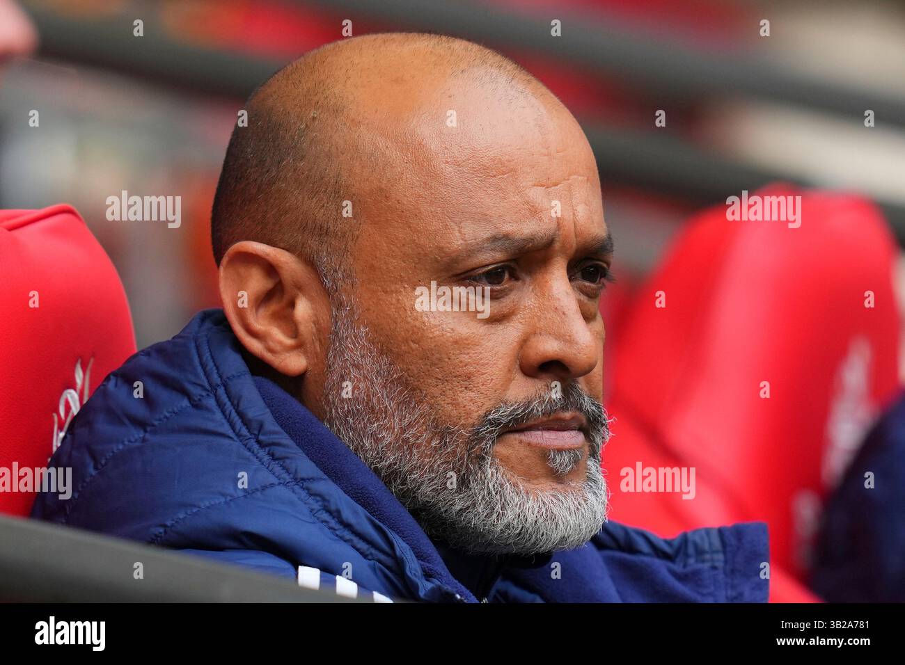 Nottingham Forest's head coach Nuno Espirito Santo sits before the ...