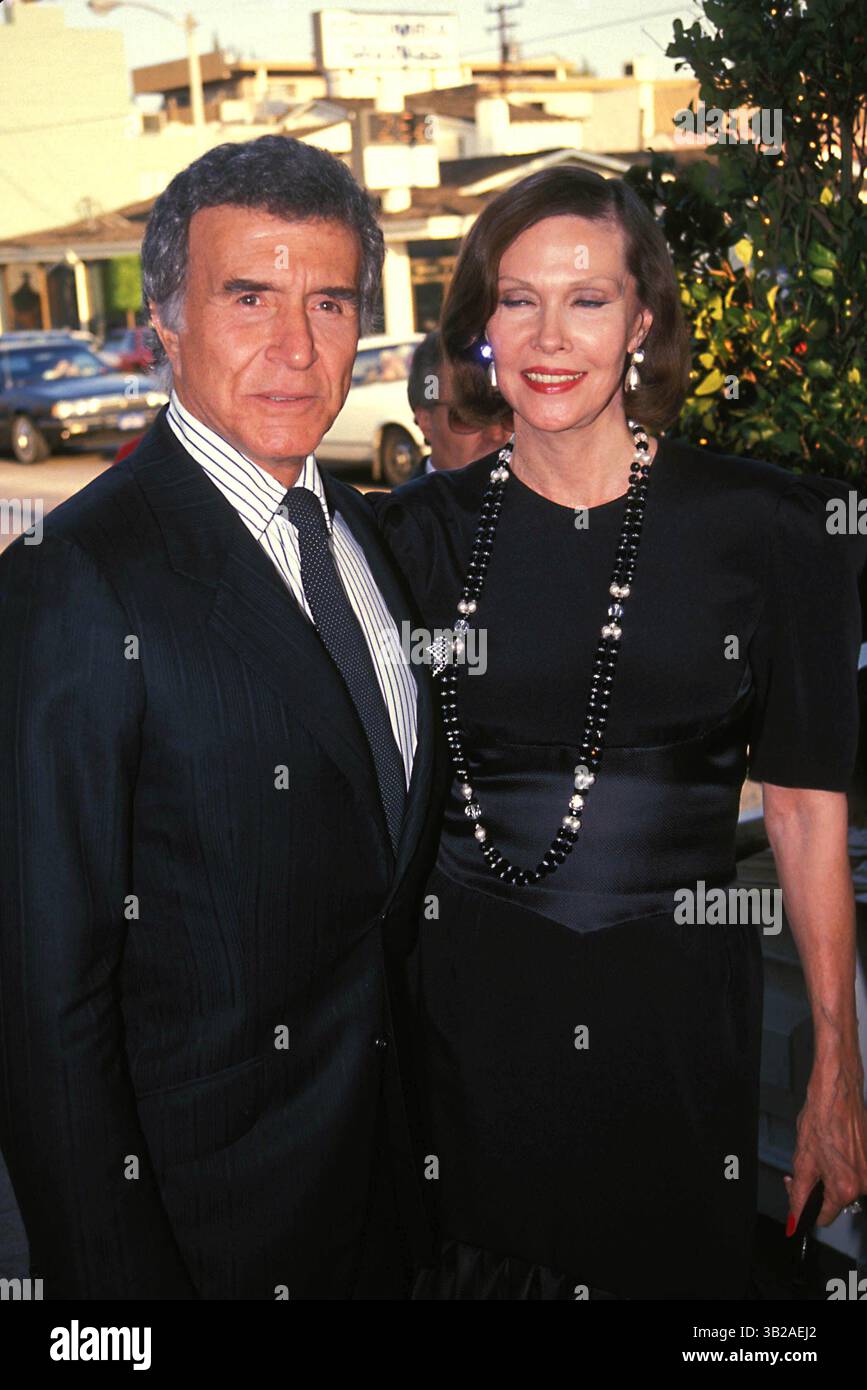 RICARDO MONTALBAN with wife GEORGIANA YOUNG 1988.Photo by Bill Holz ...