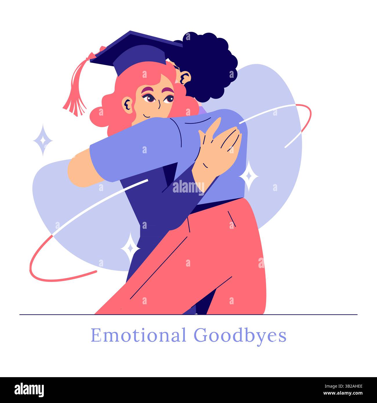 Graduation moment filled with emotion as two friends embrace in ...