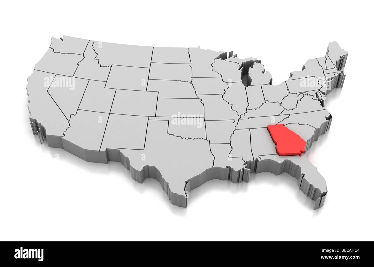 Georgia relief map hi-res stock photography and images - Alamy