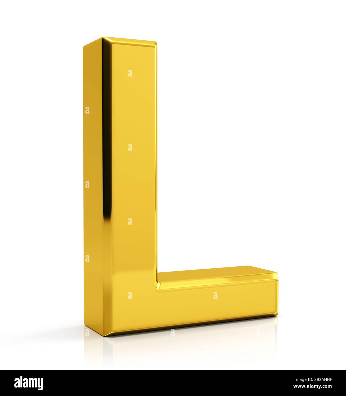 3D gold letter L isolated on white background Stock Photo - Alamy