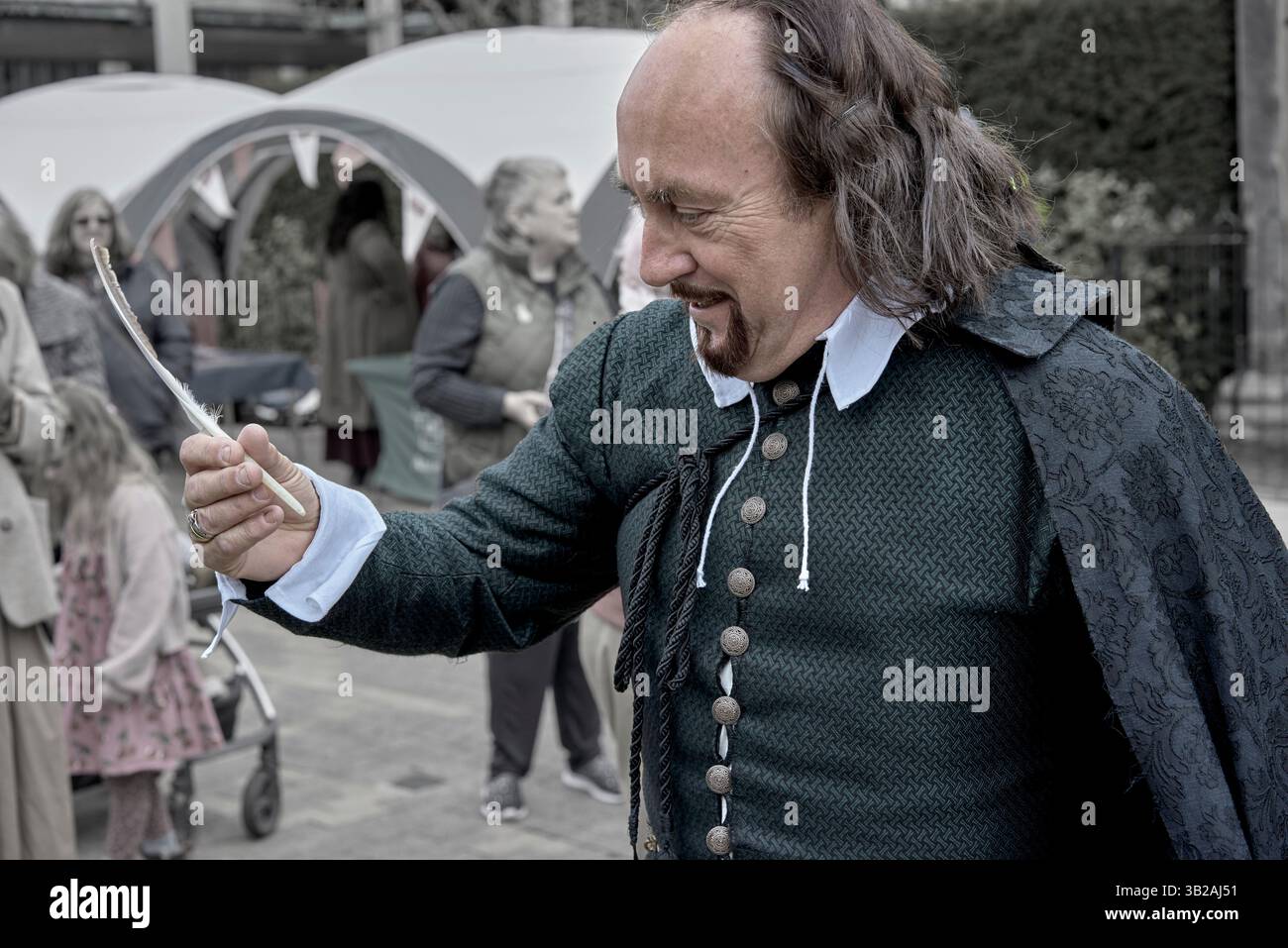 Actor portraying William Shakespeare at the 2025 Shakespeare Birthday ...