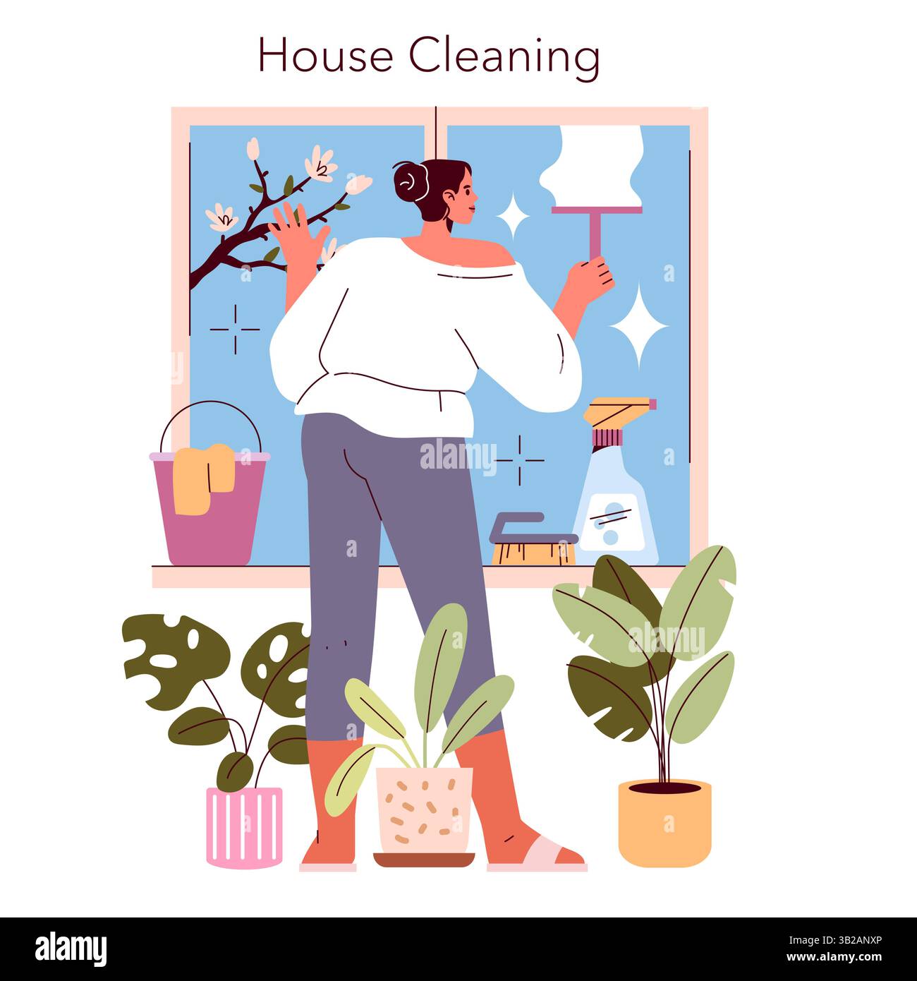 Spring cleaning in house Stock Vector Images - Alamy