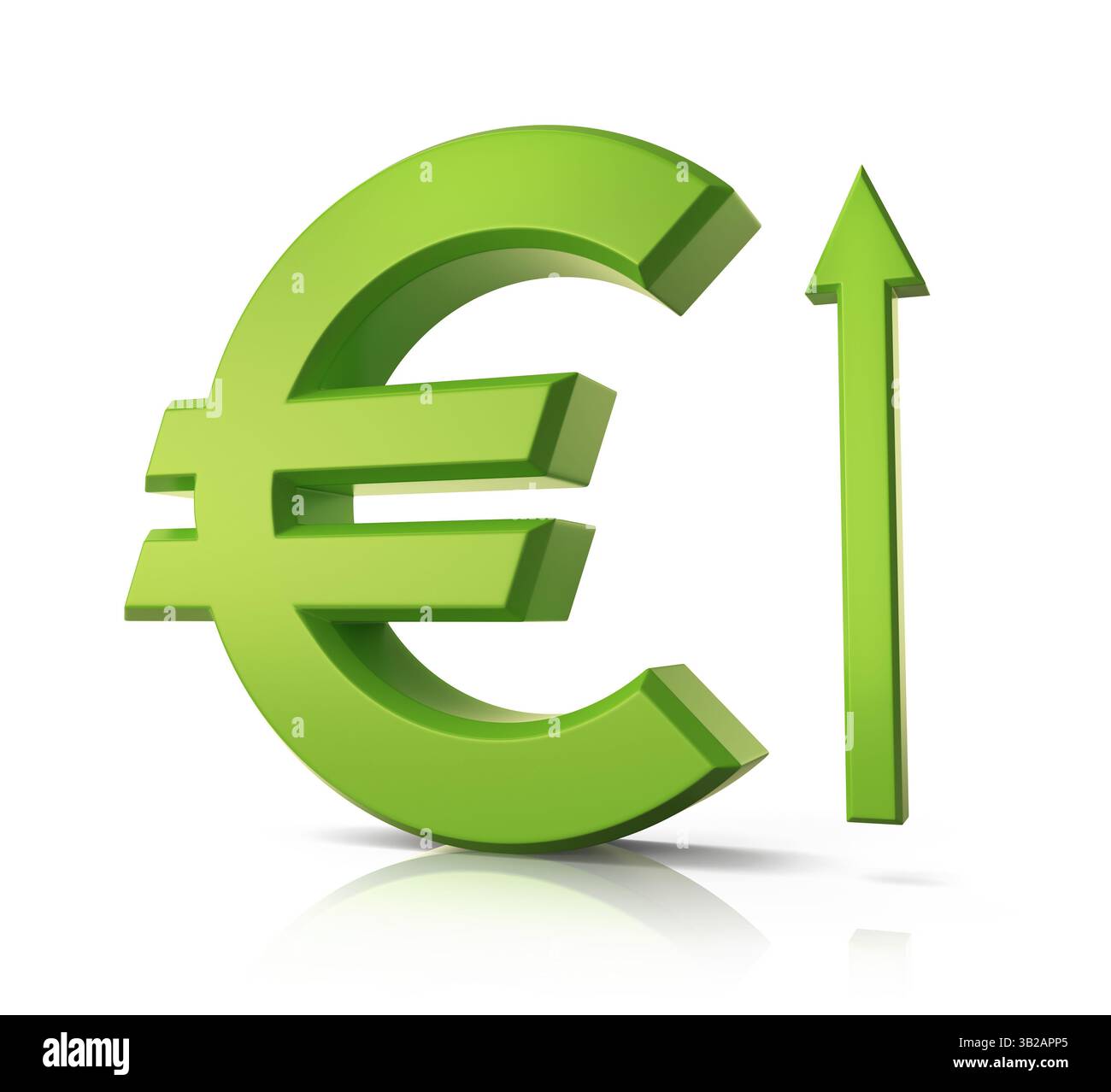 Euro sign with green arrow pointing upward Stock Photo - Alamy